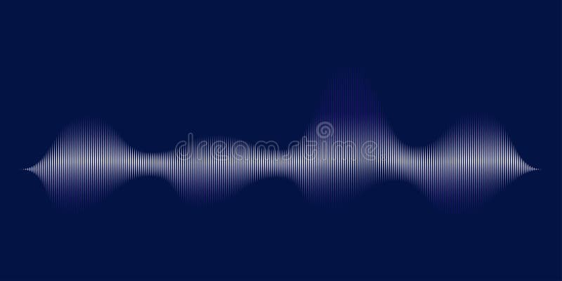 Vector Element of the Sound Wave. White Sound Wave on a Blue Background ...