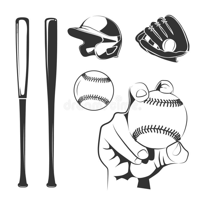 Vector Elements for Baseball Club Labels Stock Vector - Illustration of ...