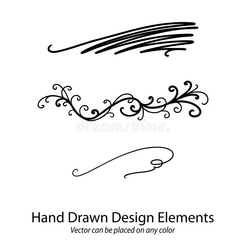 Vector Elements in Calligraphy Style Paragraph Dividers or Underline ...