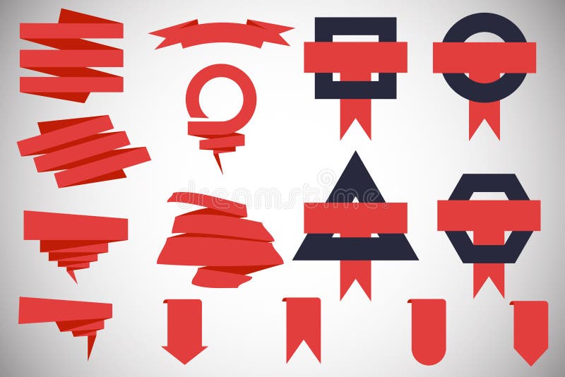 Set of Modern Ribbons Design Collection. Stock Illustration ...