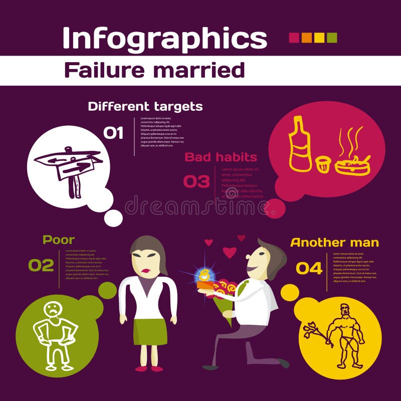 Vector Elements for Infographic. Template for Failure Married Stock ...