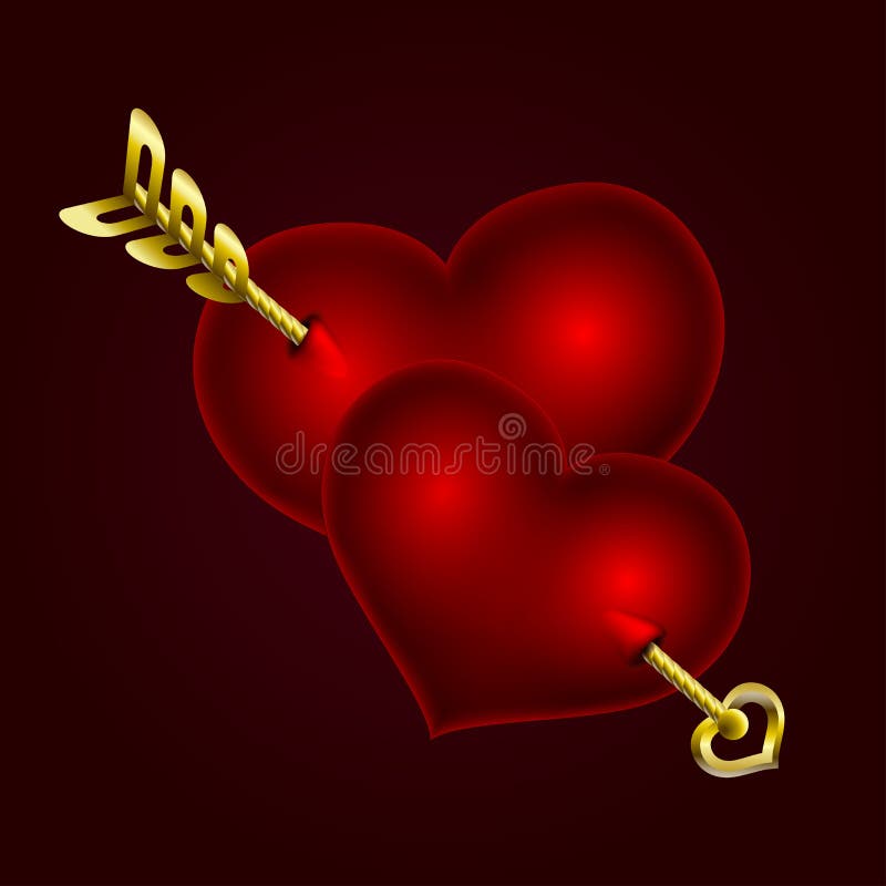 Calligraphy Valentine Hearts Clip Art Stock Illustration - Illustration ...