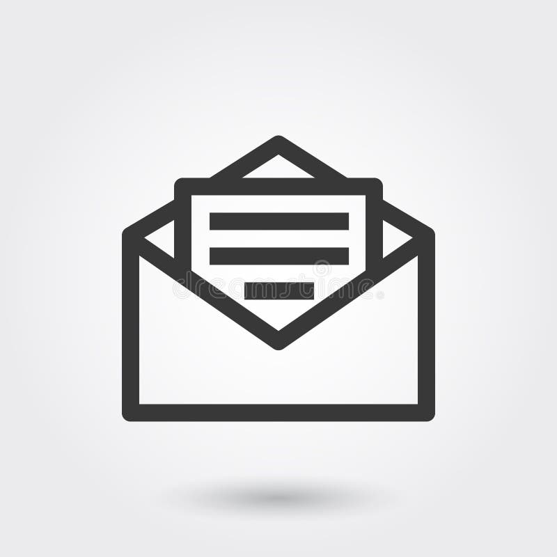 Vector, Email Message, Line Icon with Shadow Stock Vector ...