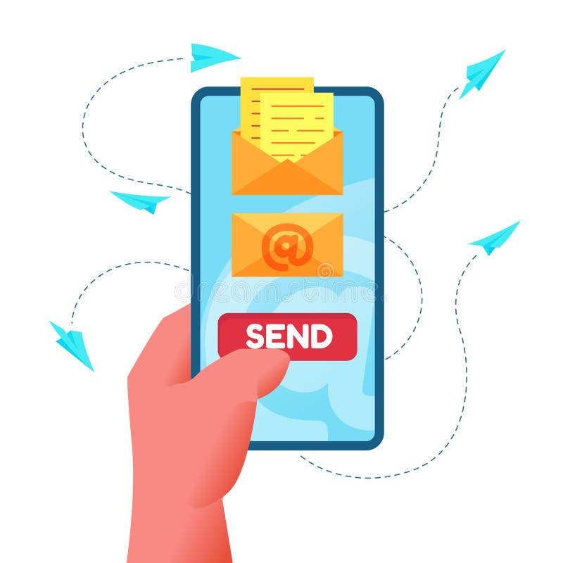 Vector Email Message Sending in Phone Screen Stock Vector ...