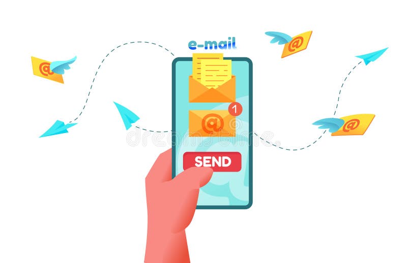 Vector Email Message Sending in Phone Screen Stock Vector ...