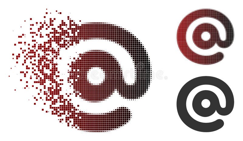 Dissipated Pixel Halftone Email Symbol Icon Stock Vector - Illustration ...