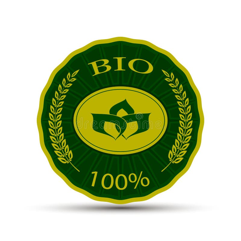 The Vector Emblem with Bio Text Stock Vector - Illustration of fresh ...