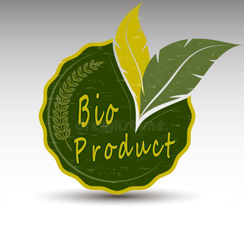The Vector Emblem with Bio Text Stock Vector - Illustration of food ...