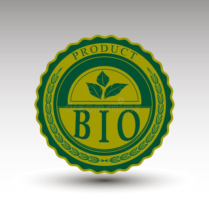 The Vector Emblem with Bio Text Stock Vector - Illustration of ecology ...