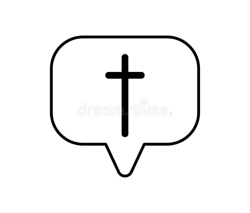 Vector Emblem with Cross in Bubble Communication. Illustration of ...