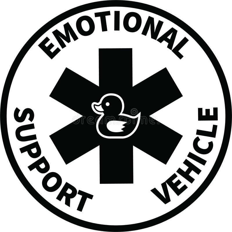 Vector of an Emblem with Duck and "emotionally Support in Vehicle ...