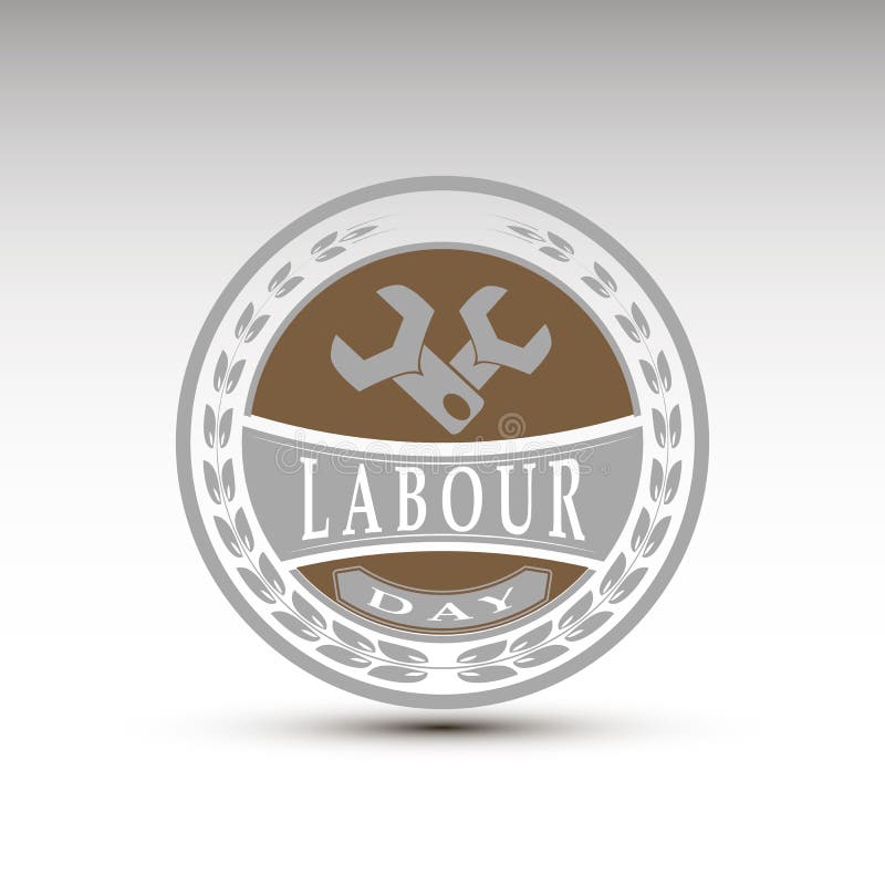 Labour Day Emblem stock vector. Illustration of celebration - 178551366