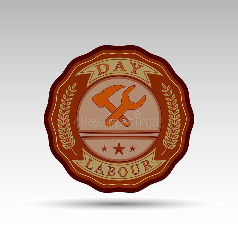 The Vector Emblem for Labour Day Stock Vector - Illustration of poster ...