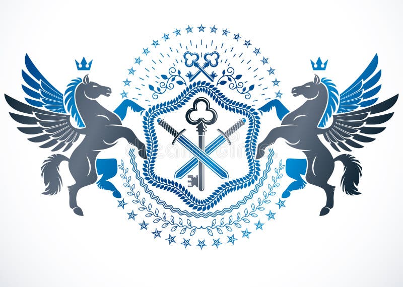 Vector Emblem Made in Vintage Heraldic Design. Heraldry Emblem C Stock ...