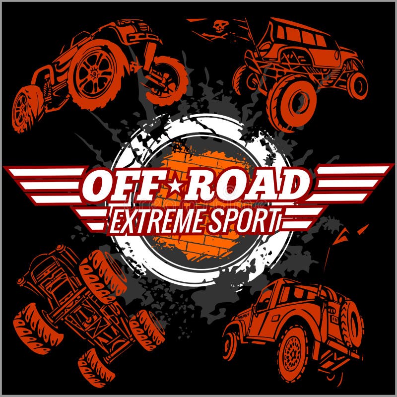 Set of Classic Off-road Suv Car Emblems, Badges and Icons. Rock Stock ...