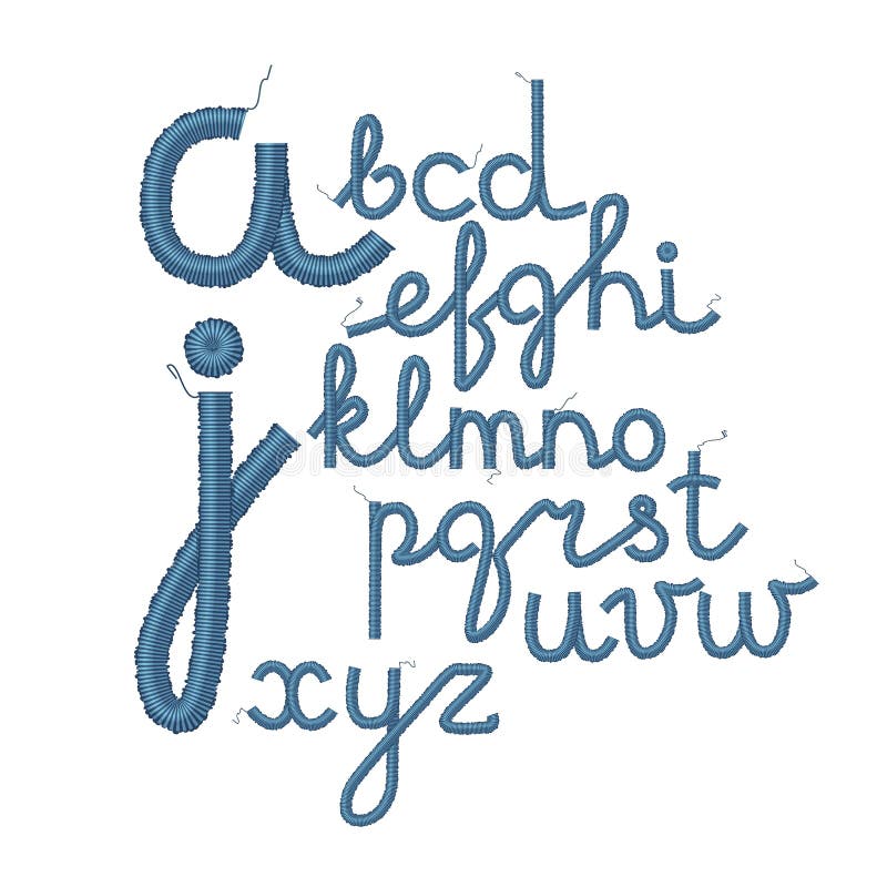 Vector Embroidered Alphabet Stock Vector - Illustration of craft, stich ...