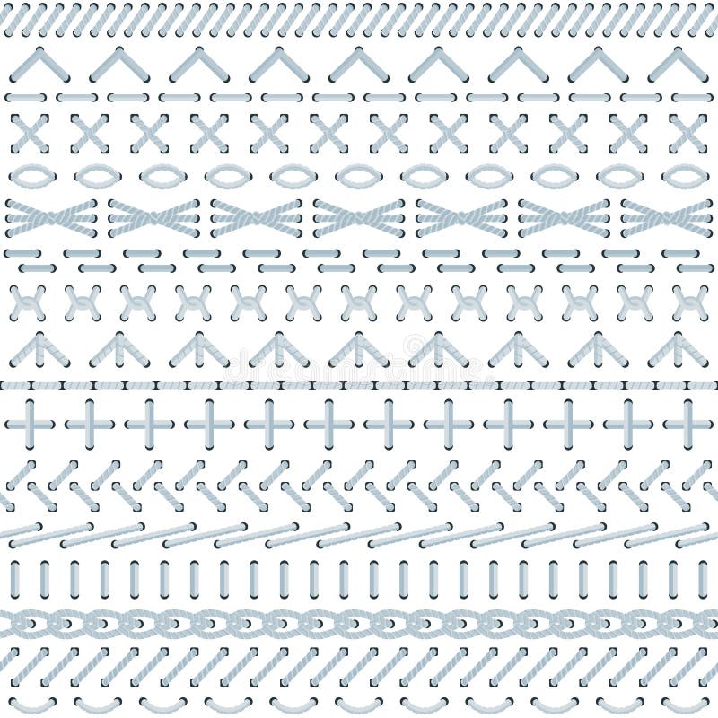 Vector Embroidery Stitch Seamless Pattern Stock Vector - Illustration ...