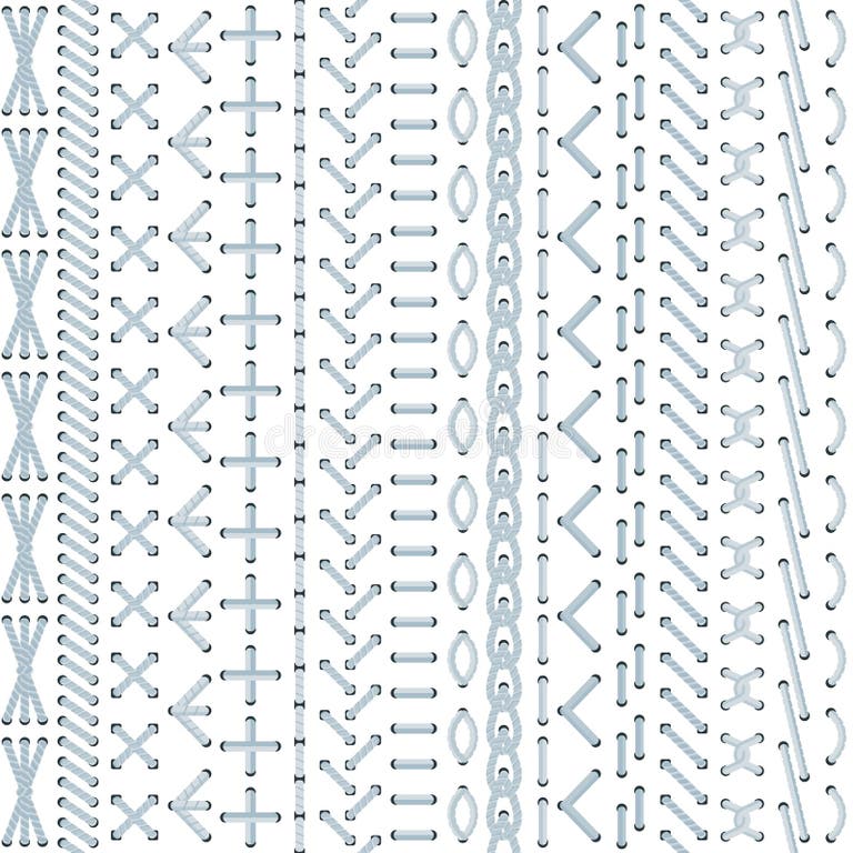 Vector Embroidery Stitch Seamless Pattern Stock Vector - Illustration ...