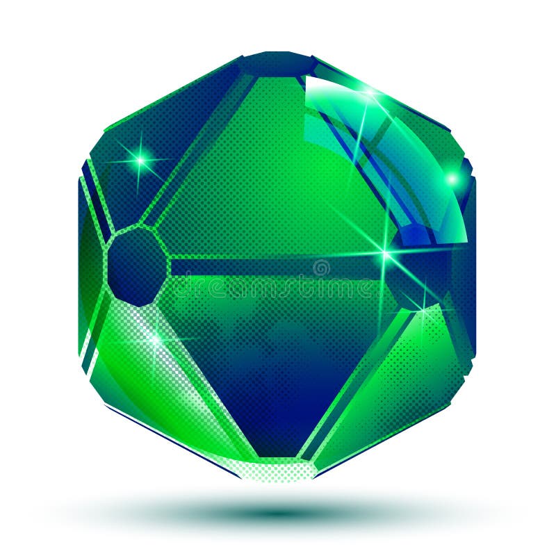 Abstract 3D Emerald Gala Sphere With Gemstone Effect, Green Glossy Orb ...