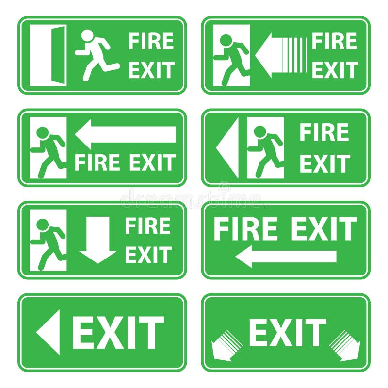 Green Emergency Signs Stock Illustrations – 1,498 Green Emergency Signs ...