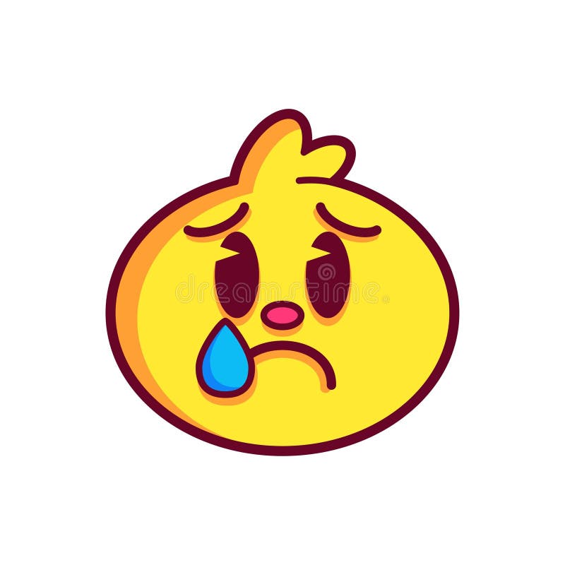 Vector Emoji Cute Face Crying Face Illustration Isolated Stock Vector ...