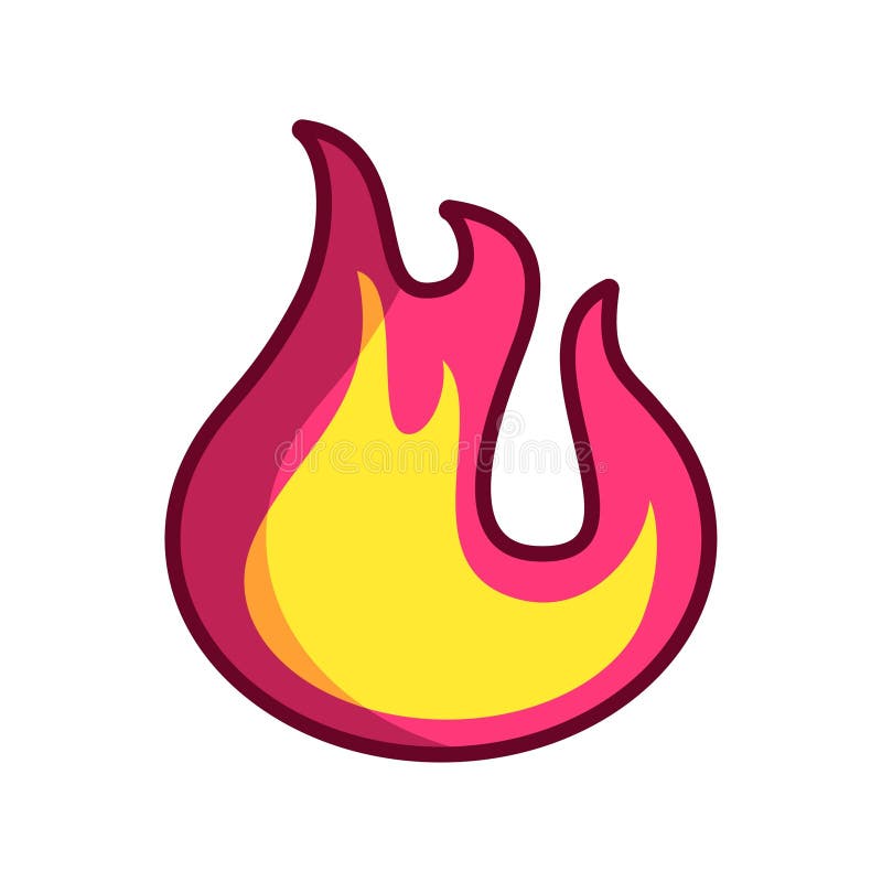 Vector Emoji Cute Fire Illustration Isolated Stock Vector ...