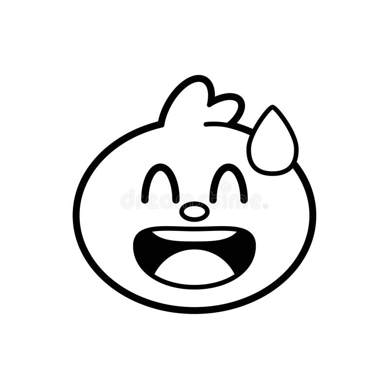 Vector Emoji Cute Grinning Face with Sweat Illustration Isolated Stock ...