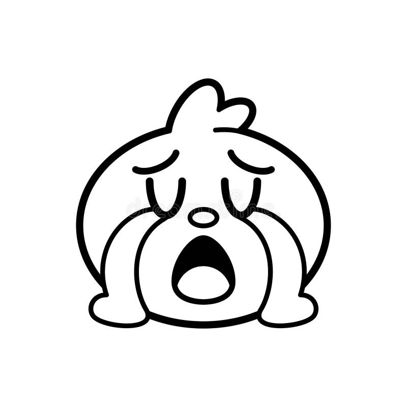 Vector Emoji Cute Loudly Crying Face Illustration Isolated Stock Vector ...
