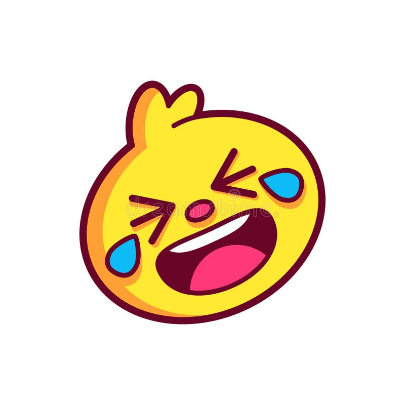 Vector Emoji Cute Rolling on the Floor Laughing Illustration Isolated ...