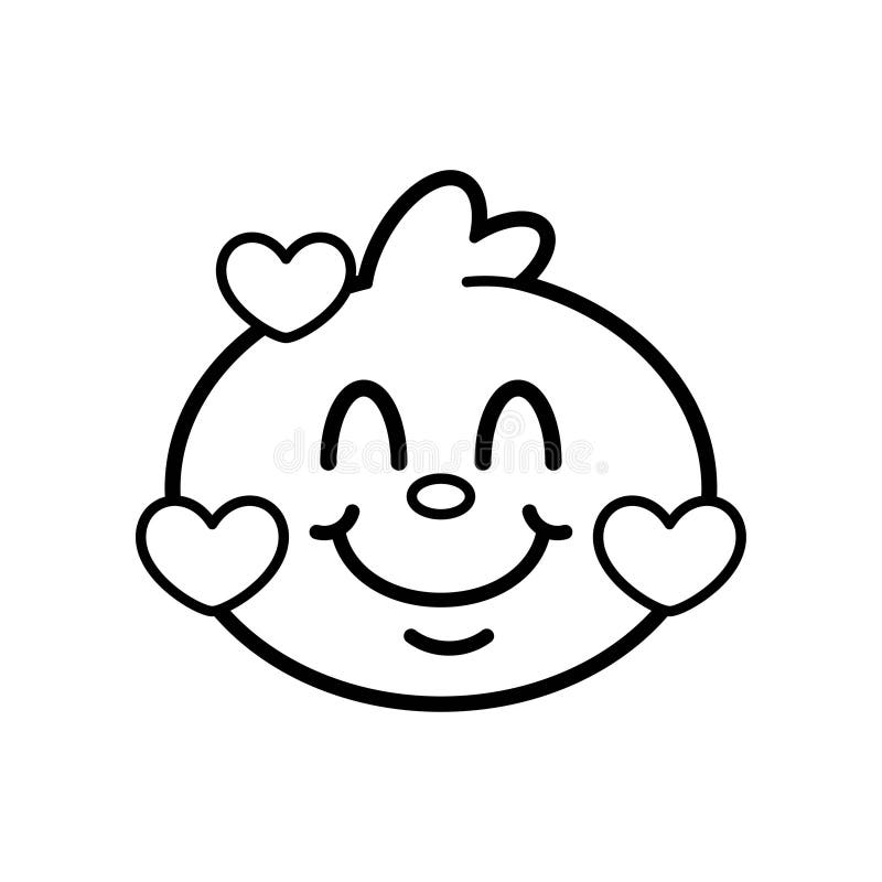 Vector Emoji Cute Smiling Face with Hearts Illustration Isolated Stock ...