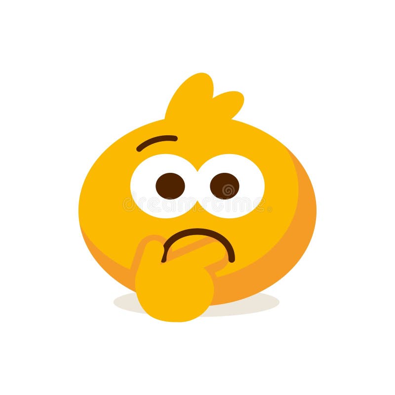 Vector Emoji Cute Thinking Face Illustration Isolated Stock Vector ...