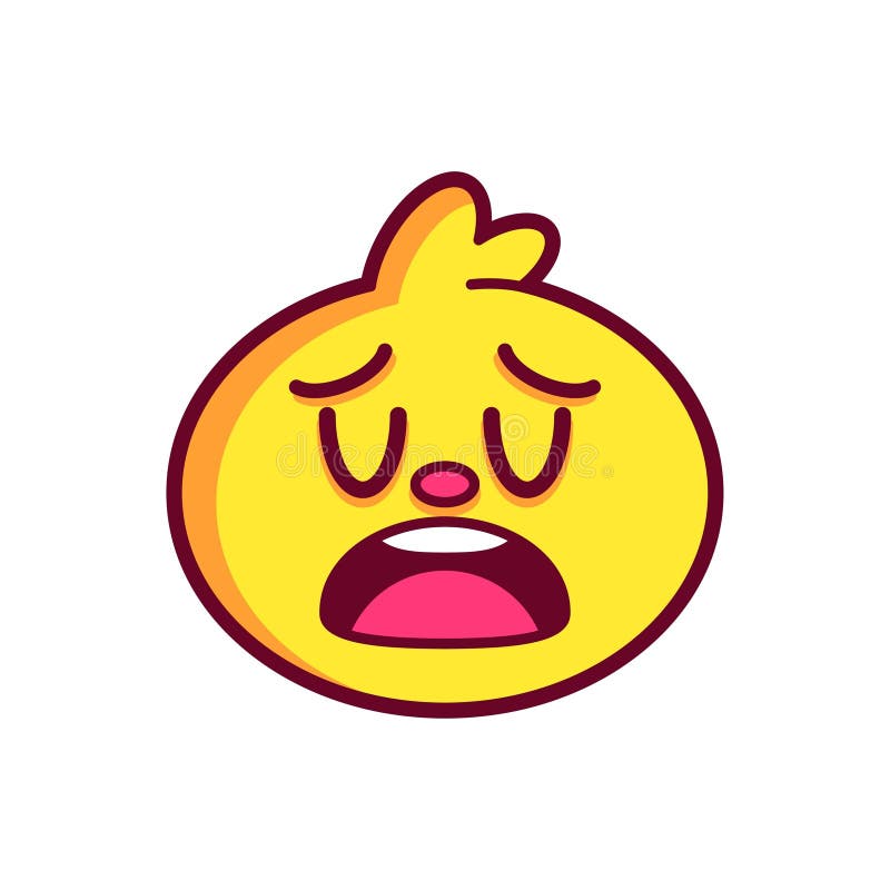 Vector Emoji Cute Weary Face Illustration Isolated Stock Vector ...