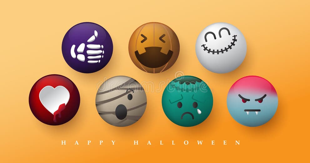 Vector Emoli Halloween Character Design Stock Vector - Illustration of ...