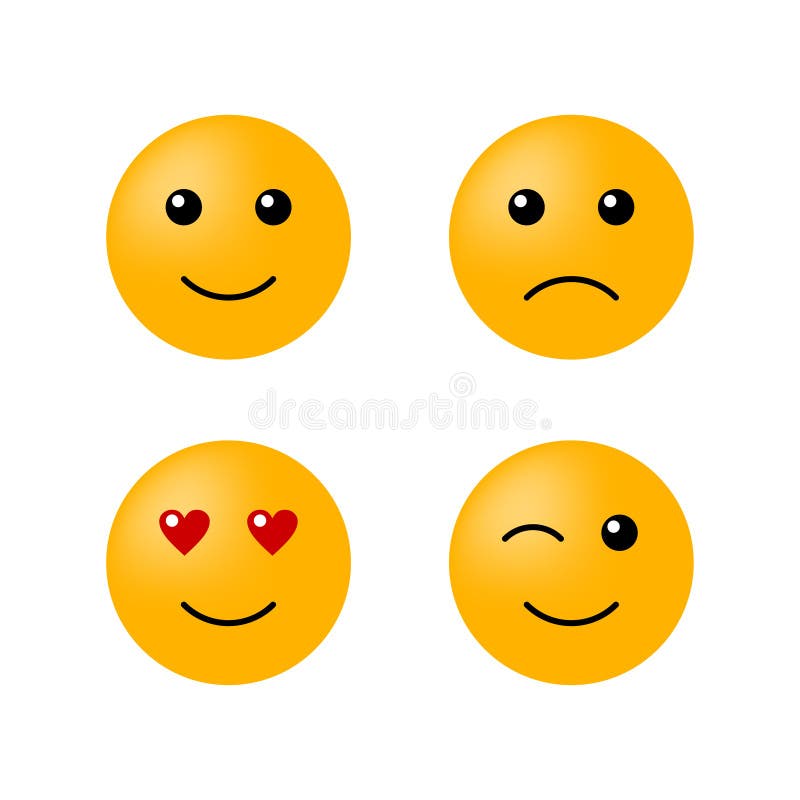Vector Emoticons with Different Emotions. Stock Vector - Illustration ...