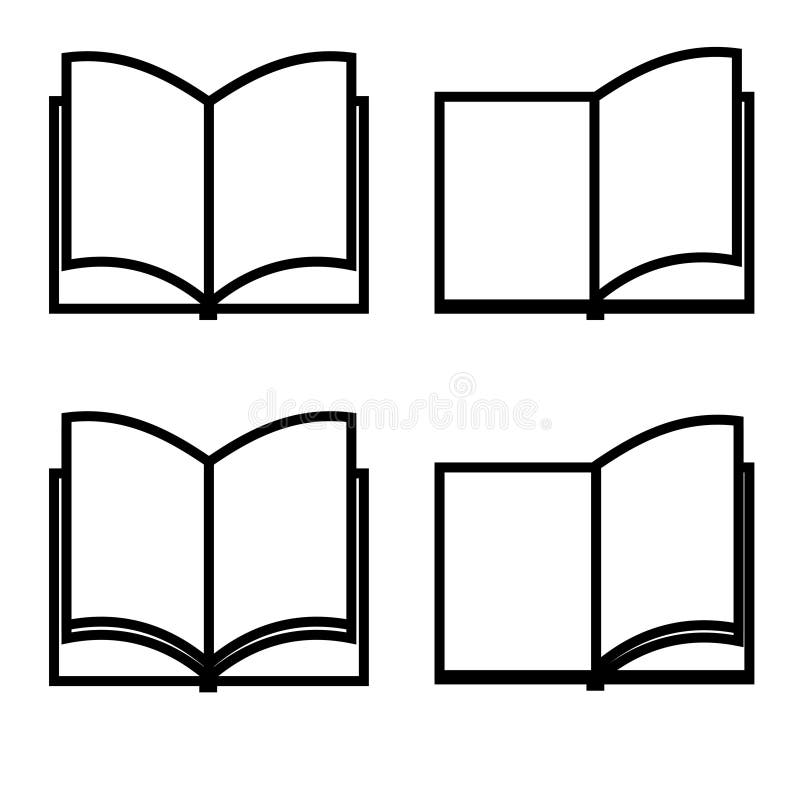 Vector Empty Book Icon with Various Shapes Stock Vector - Illustration ...