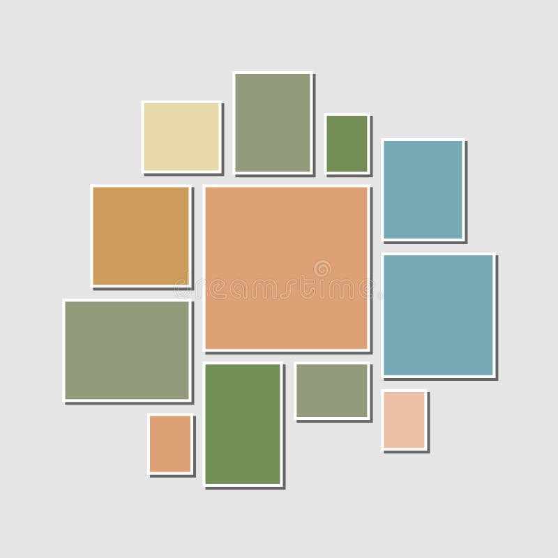 Vector Empty Collage Board Twelve Frames, Photos Stock Vector ...