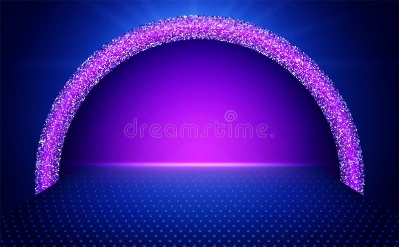 Vector Empty Dots Shine Table or Room Wall Background with Round ...