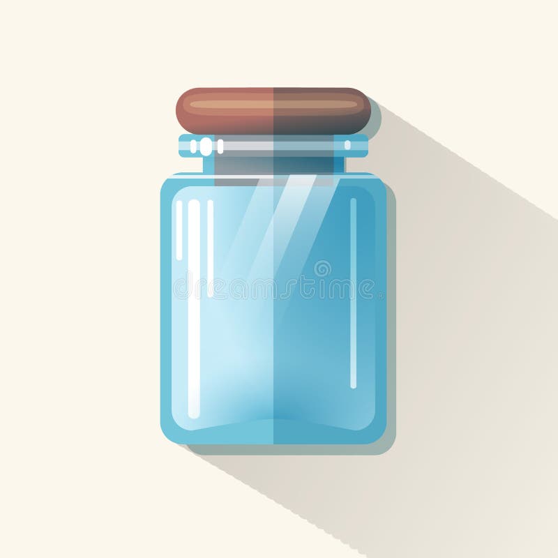 Vector Empty Jar. Flat Design Style Stock Illustration - Illustration ...