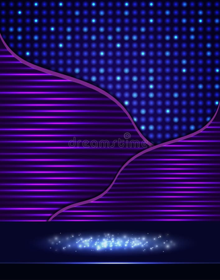 Vector Empty Neon Table or Room Wall Background for Design Stock Vector ...