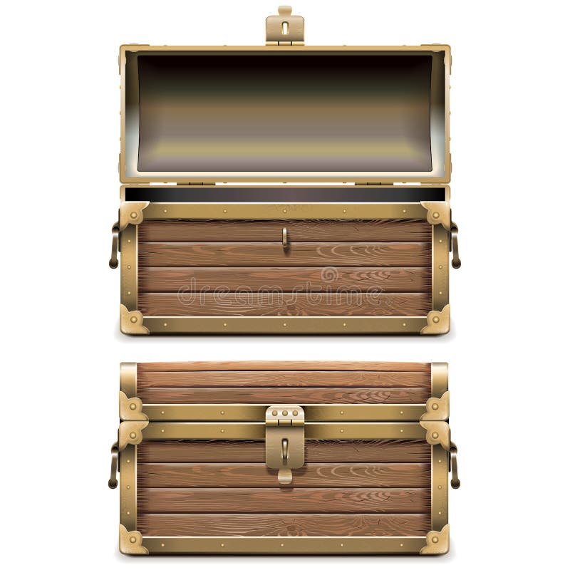 Vector Empty Old Chest stock vector. Illustration of icon - 78371247