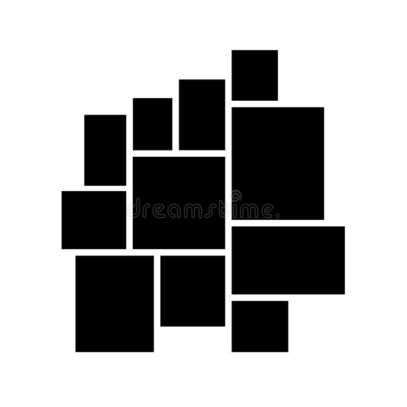 Vector Empty Photo Frame. Collage Template. Frames for Memory Stock Vector - Illustration of ...