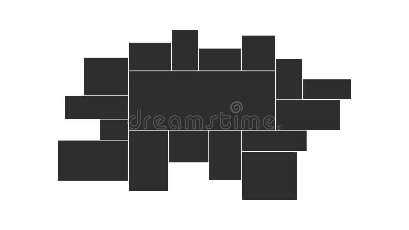 Vector Empty Photo Frame. Collage Template. Frames for Memory Stock Vector - Illustration of ...