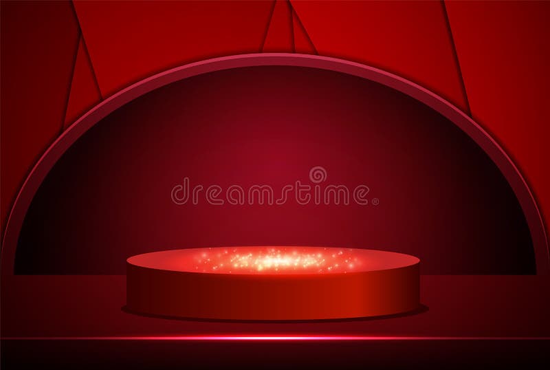 Vector Empty Red Table or Room Wall Background for Design Stock Vector ...
