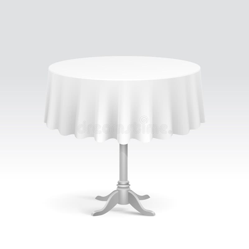 Vector Empty Round Table with Tablecloth Stock Illustration ...