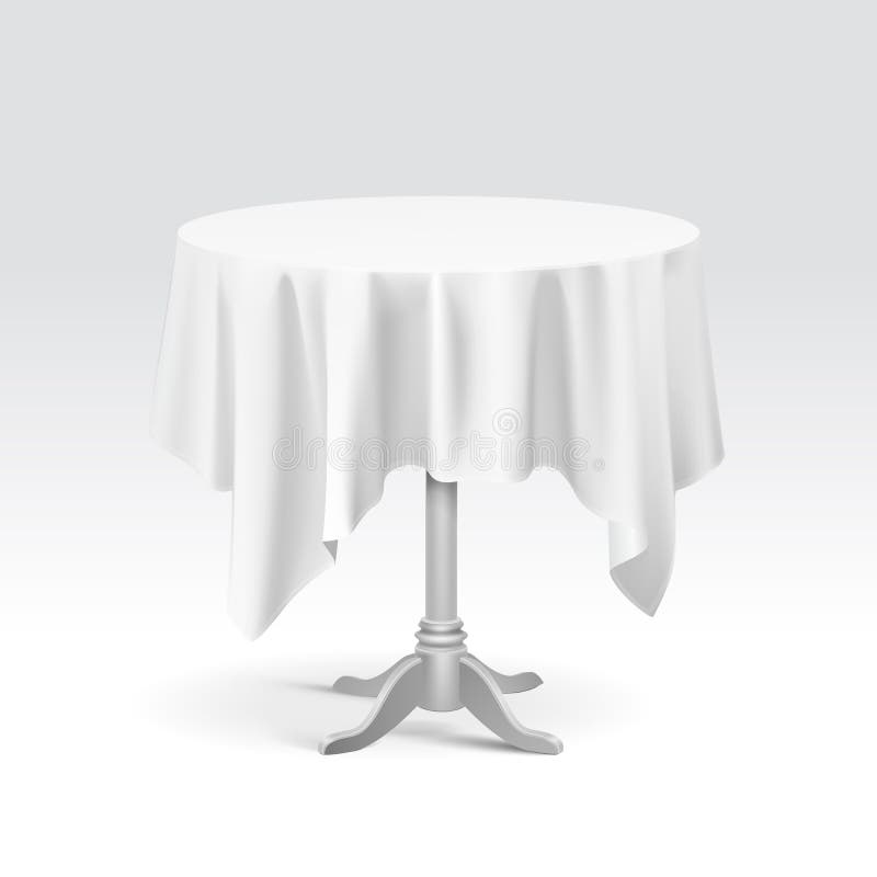 Vector Empty Round Table with Tablecloth Stock Illustration ...