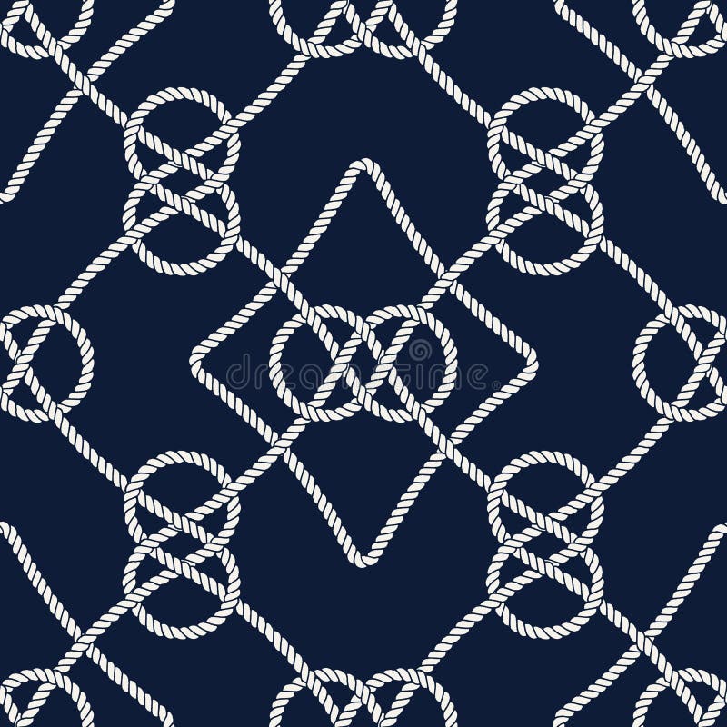 Vector Endless Nautical Rope Pattern, Hand Drawn Stock Vector ...