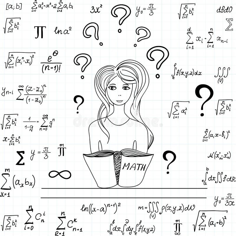 Scientist Calculating a Complex Math Thought Stock Vector ...