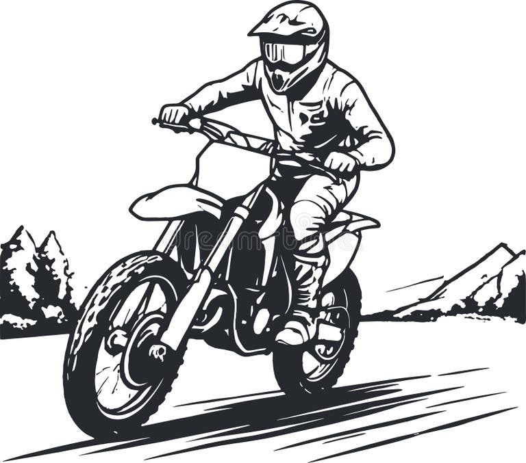Vector Enduro Motorcycle Silhouette Stock Vector - Illustration of ...