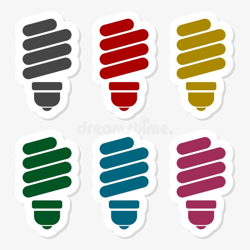 Light Bulb Icon, Lamp Icon, 6 Colors Included Stock Vector ...