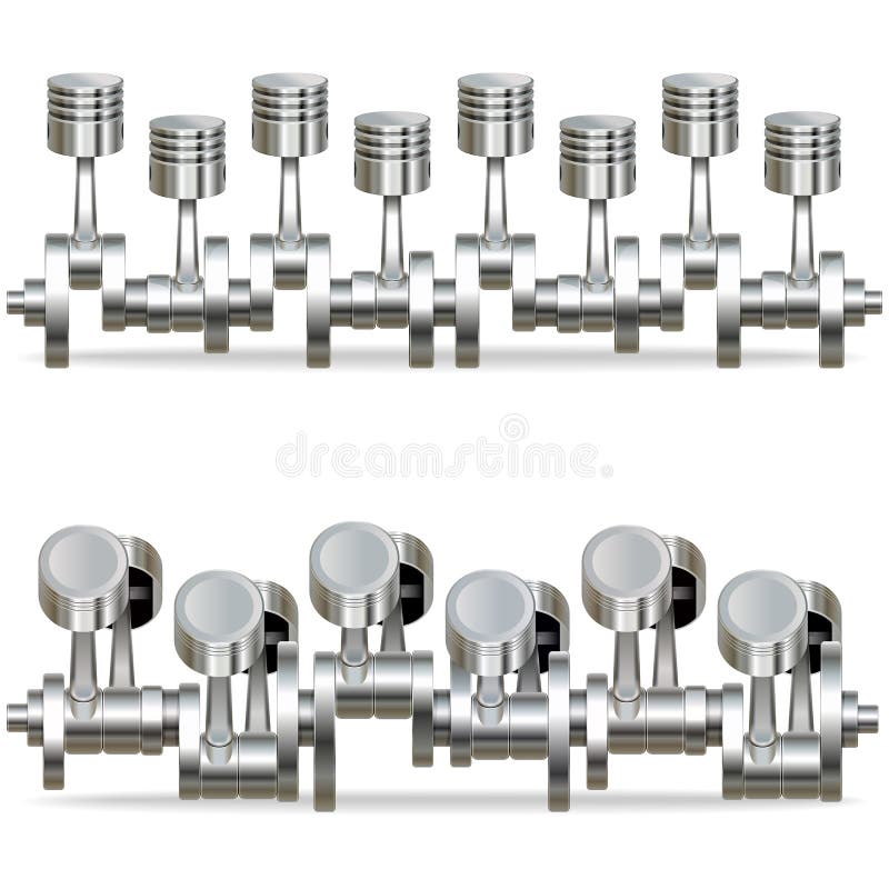 V8 engine pistons stock illustration. Illustration of mechanical - 27932538
